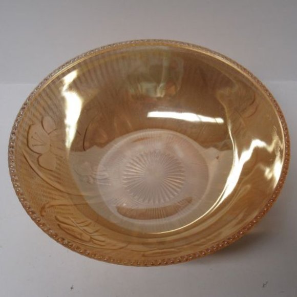 Depession Glass | Dining | Jeannette Depression Glass Iridescent Iris ...